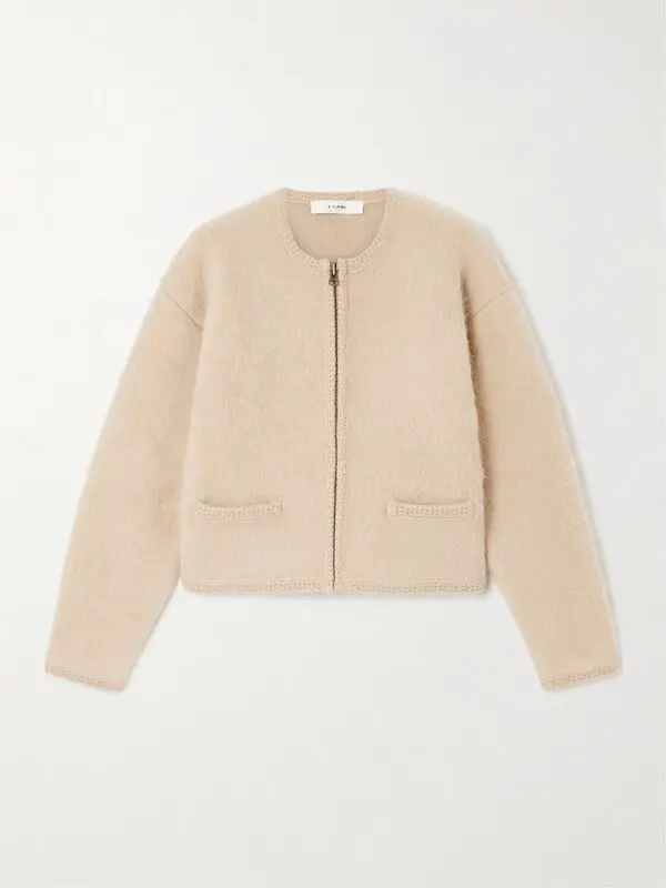 FRAME Brushed Wool-blend Cardigan