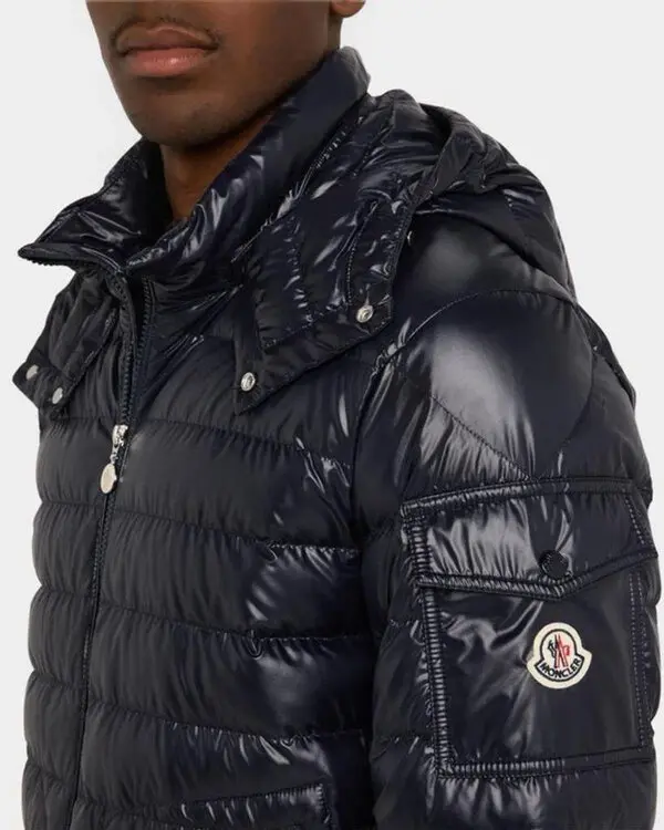 Moncler Lauros Hooded Down Jacket - Navy