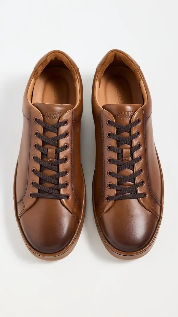 Allen Edmonds Barnes Leather Sneakers - Coffee