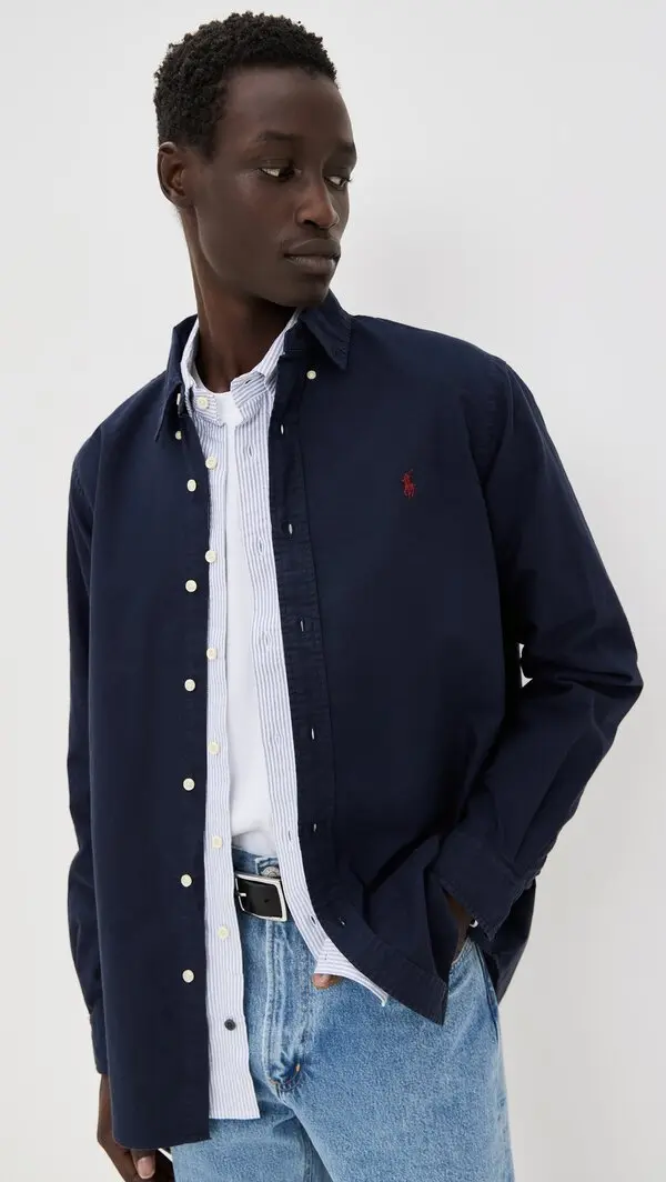 Polo Ralph Lauren Men's Garment-Dyed Shirt - Holiday Navy M
