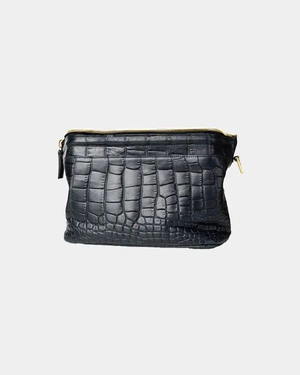 ABAS Alligator Travel Toiletry Bag - Black
