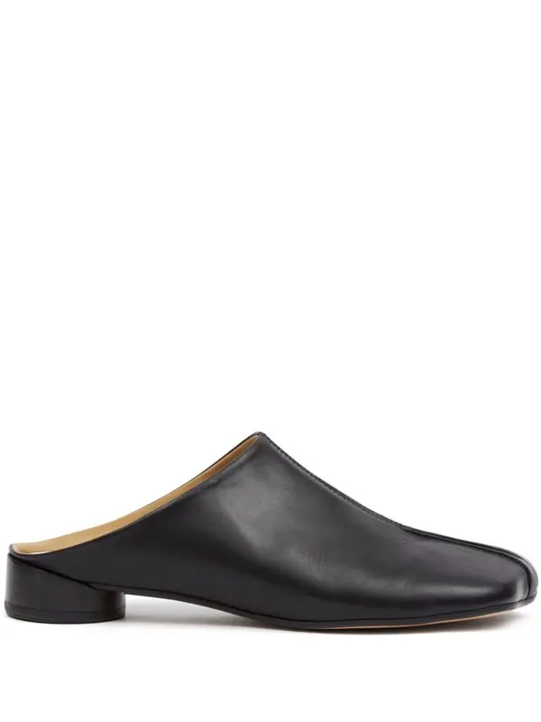 MAISON MARGIELA Asymmetric-toe Leather Slippers - Black