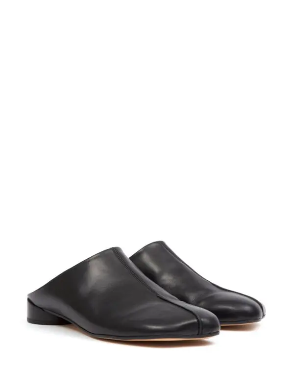 MAISON MARGIELA Asymmetric-toe Leather Slippers - Black
