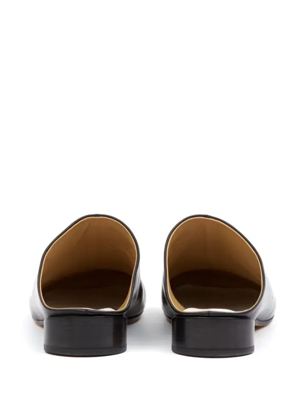 MAISON MARGIELA Asymmetric-toe Leather Slippers - Black