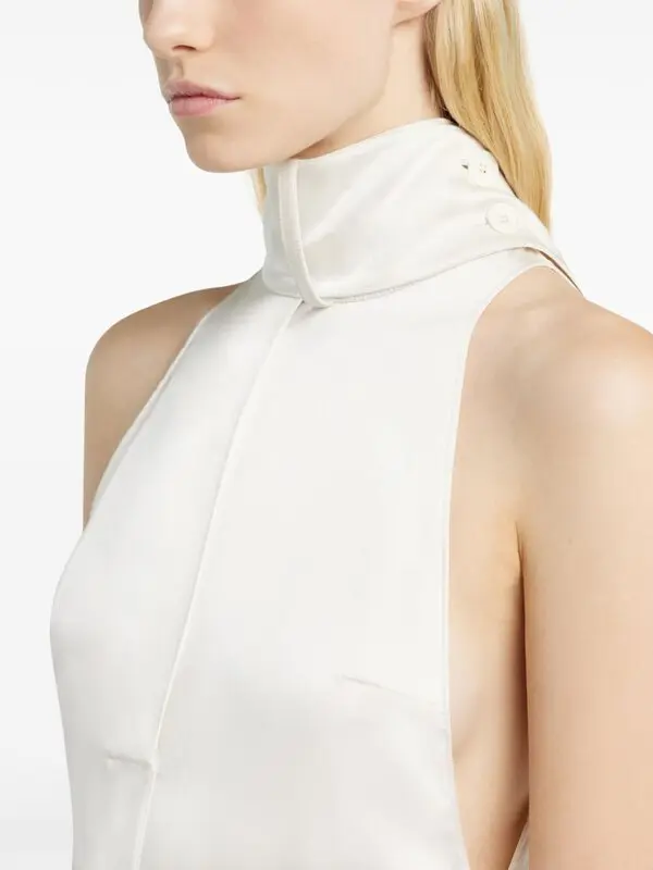 COURREGES Attached-scarf Mini Dress - Neutrals