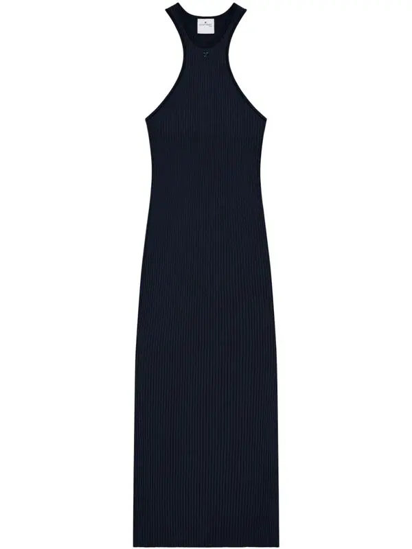 COURREGES Scuba Rib Knit Dress - Blue