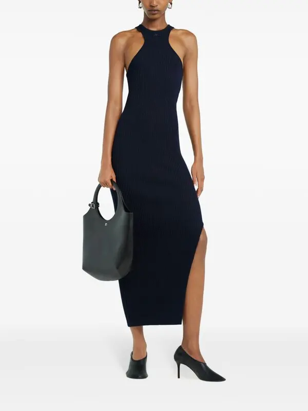 COURREGES Scuba Rib Knit Dress - Blue