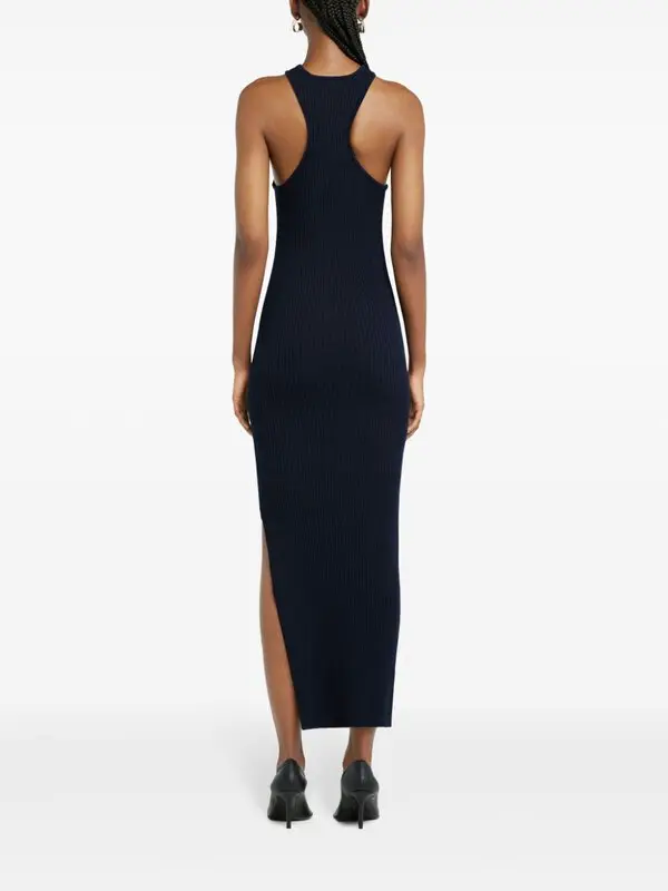COURREGES Scuba Rib Knit Dress - Blue