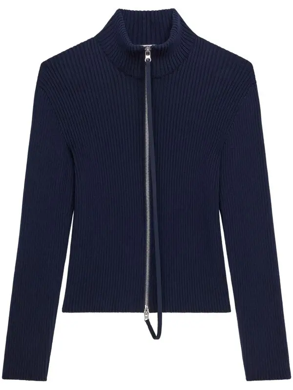 COURREGES Knitted Zip Cardigan - Blue