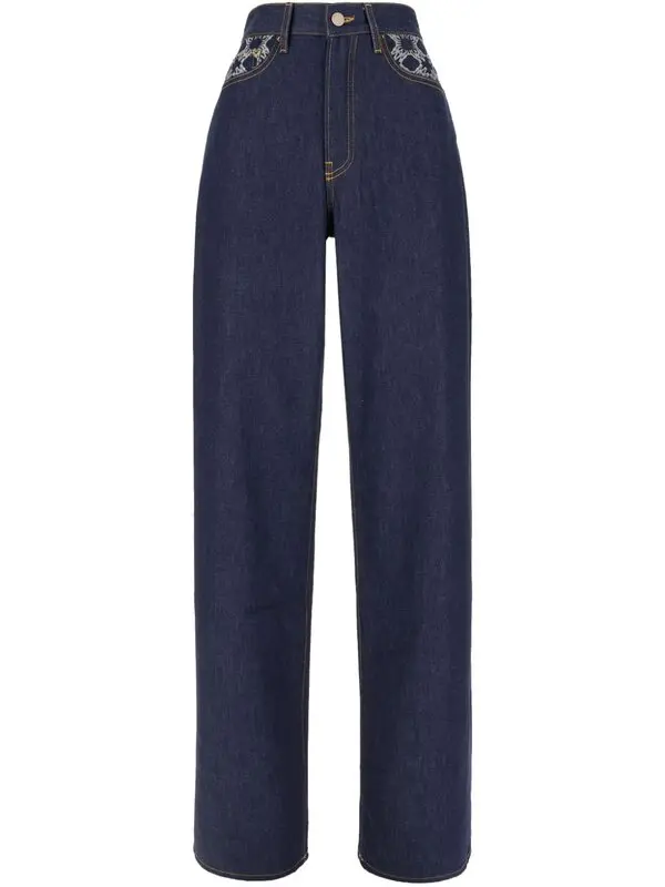 Amiri Monogram Straight Leg Jeans - Blue