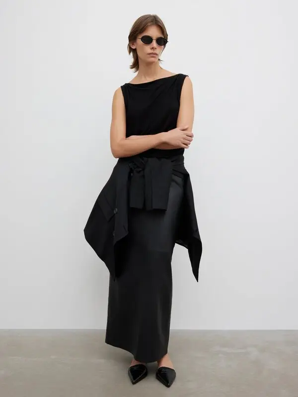 HOUSE OF DAGMAR Square Neck Tank Top - Black