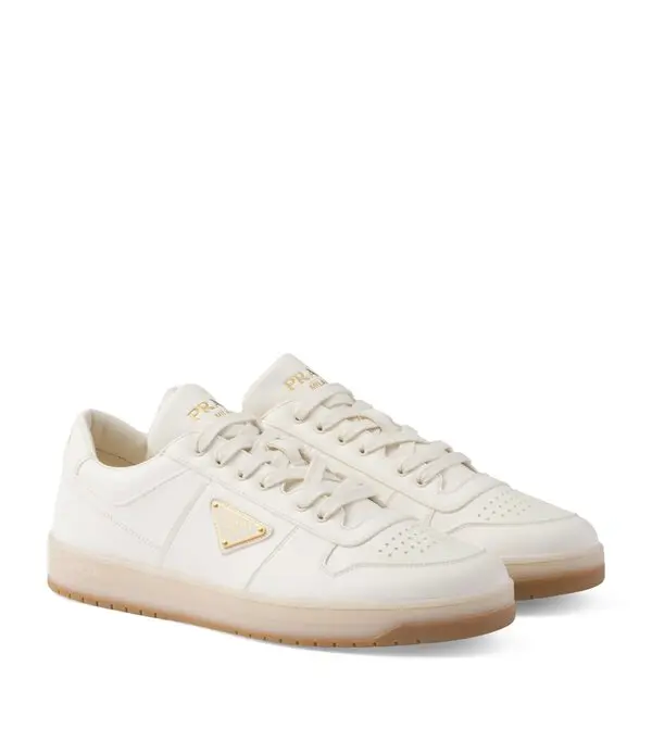 Prada Nappa Leather Downtown Sneakers - Neutral
