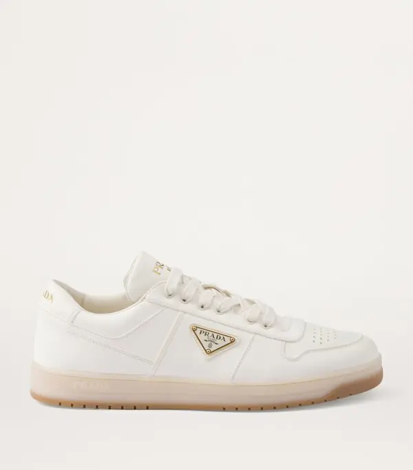 Prada Nappa Leather Downtown Sneakers - Neutral