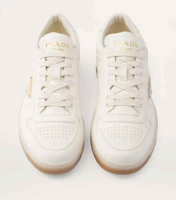 Prada Nappa Leather Downtown Sneakers - Neutral