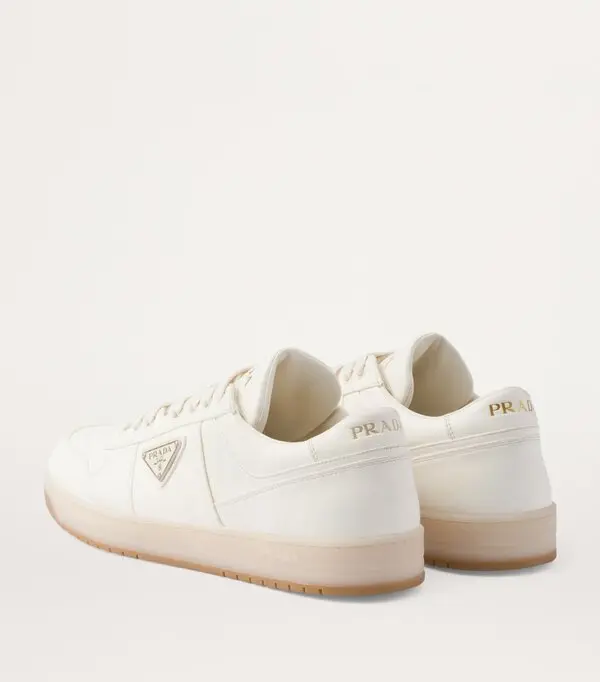 Prada Nappa Leather Downtown Sneakers - Neutral