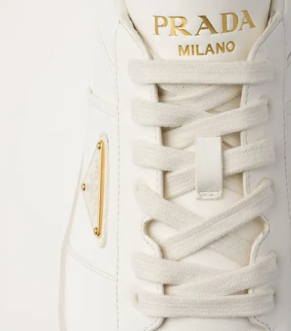 Prada Nappa Leather Downtown Sneakers - Neutral