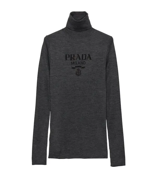 Prada Wool-blend Rollneck Sweater - Grey