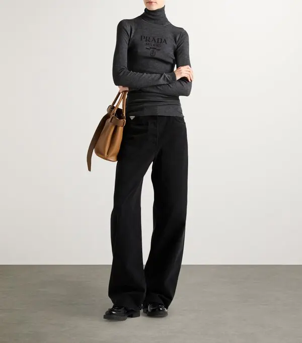 Prada Wool-blend Rollneck Sweater - Grey
