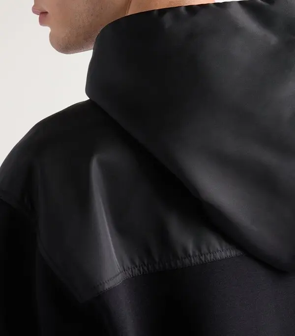 Prada Cotton-fleece And Re-nylon Hoodie