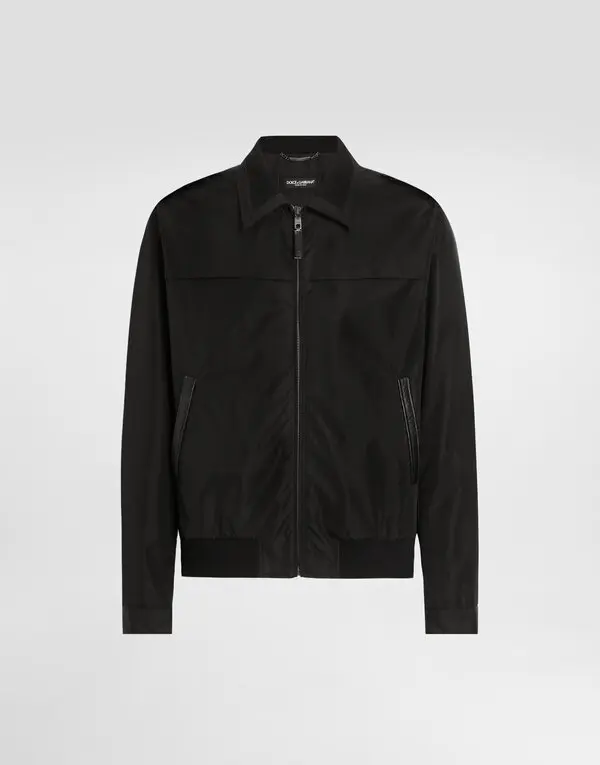 Dolce & Gabbana Canvas Bomber Jacket With Logo Tag