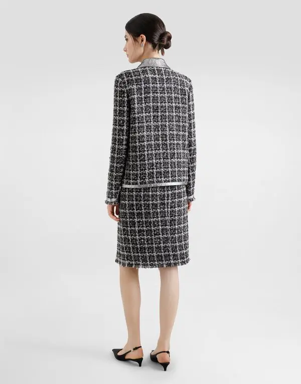 Dolce & Gabbana Single-breasted Check Raschel Tweed Jacket