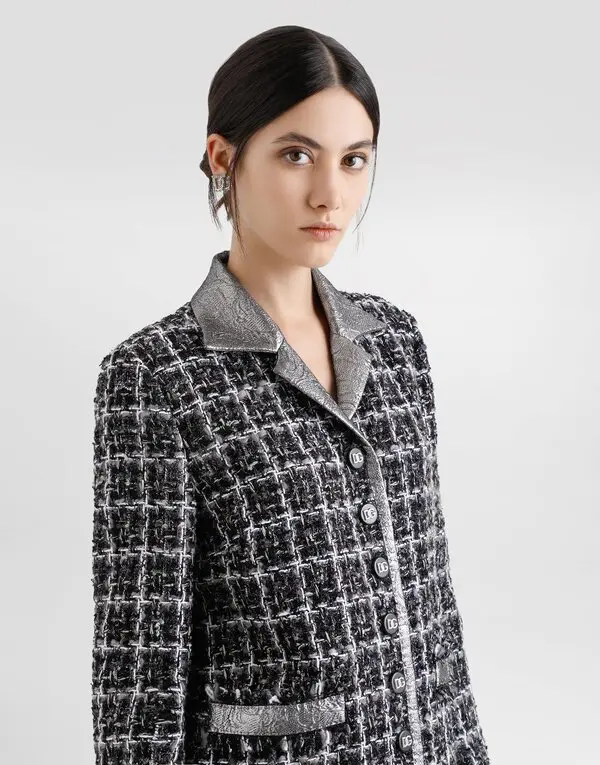 Dolce & Gabbana Single-breasted Check Raschel Tweed Jacket