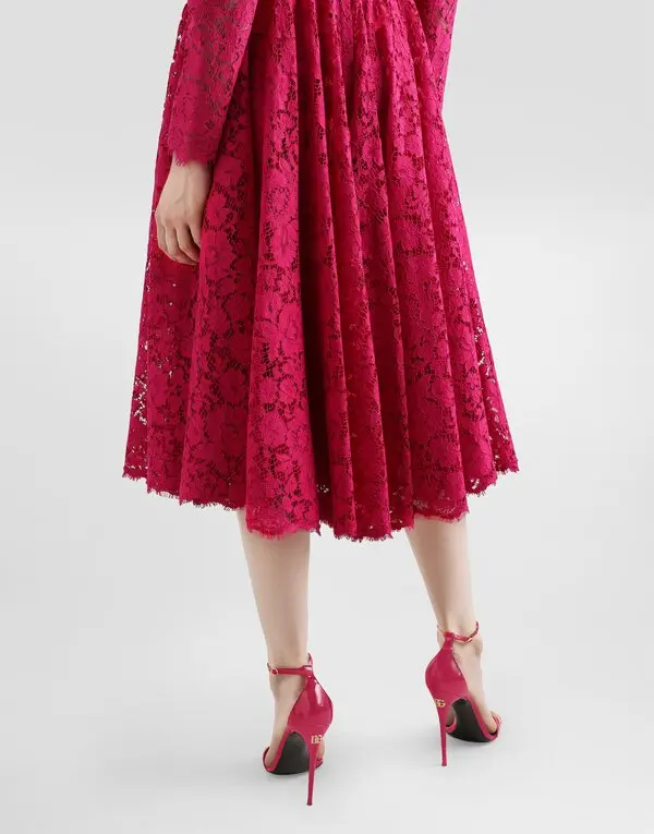 Dolce & Gabbana Cordonetto Lace Circle-Skirt Dress - Pink