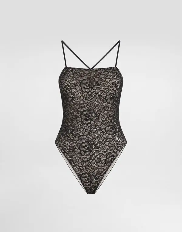 Dolce & Gabbana Lace One-piece Swimsuit - Black