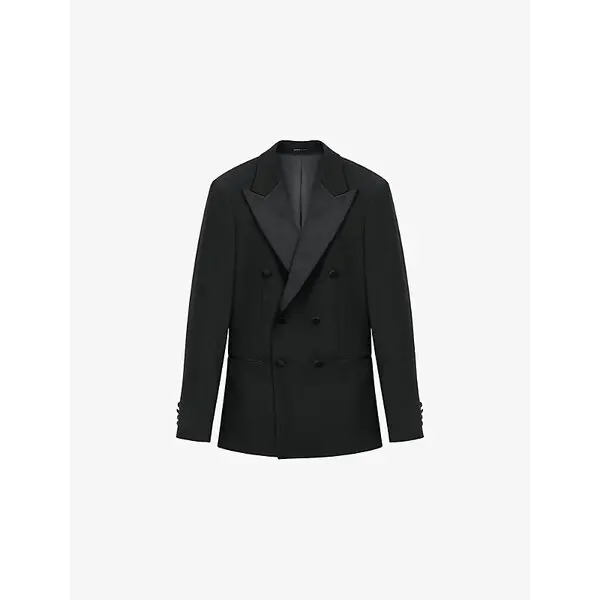 REISS Poker Double-breasted Stretch Wool-blend Jacket