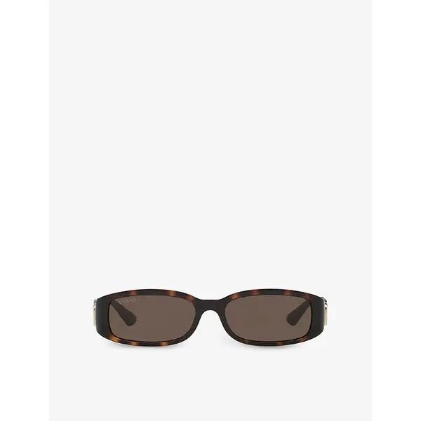 Gucci Gg1661s Square-frame Tortoise Sunglasses - Brown