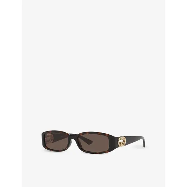 Gucci Gg1661s Square-frame Tortoise Sunglasses - Brown
