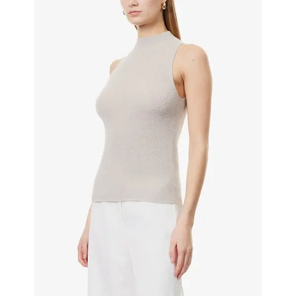 Vince Sleeveless Metallic Knit Top