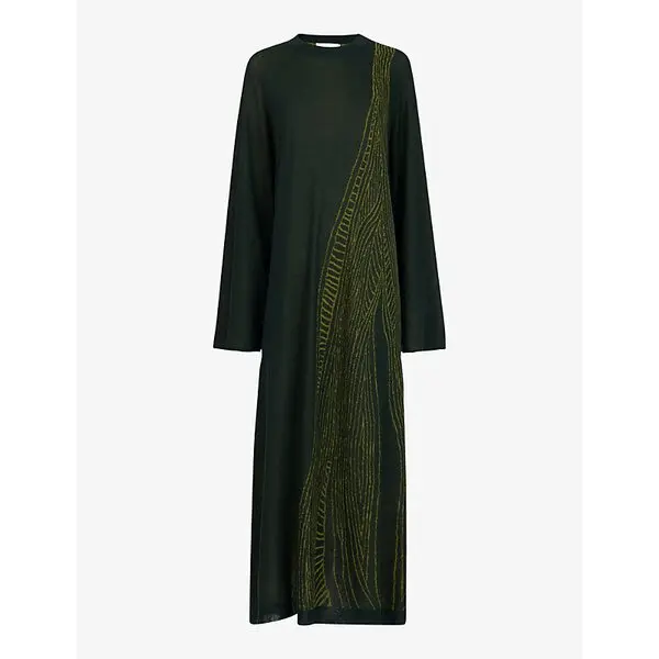 slim fit dress slacks Bold Scarf Print Midi Dress With Cut Out - Summer Chic