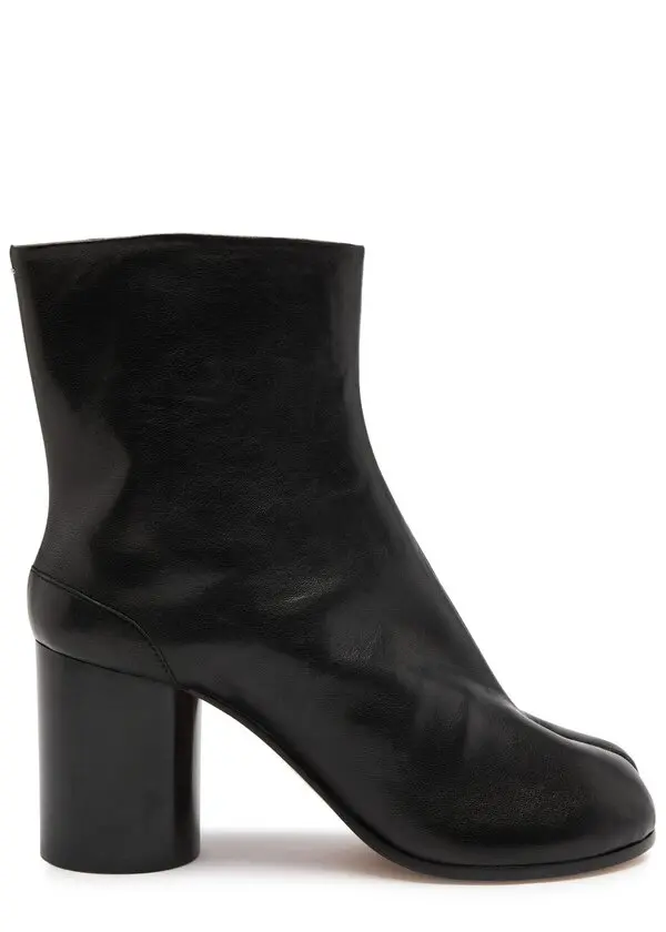 MAISON MARGIELA Tabi 80 Leather Ankle Boots - Black