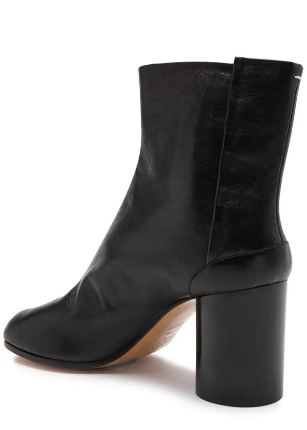 MAISON MARGIELA Tabi 80 Leather Ankle Boots - Black