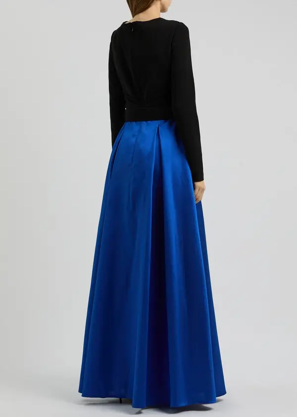 Talbot Runhof Colour-blocked Maxi Gown
