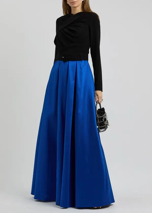 Talbot Runhof Colour-blocked Maxi Gown