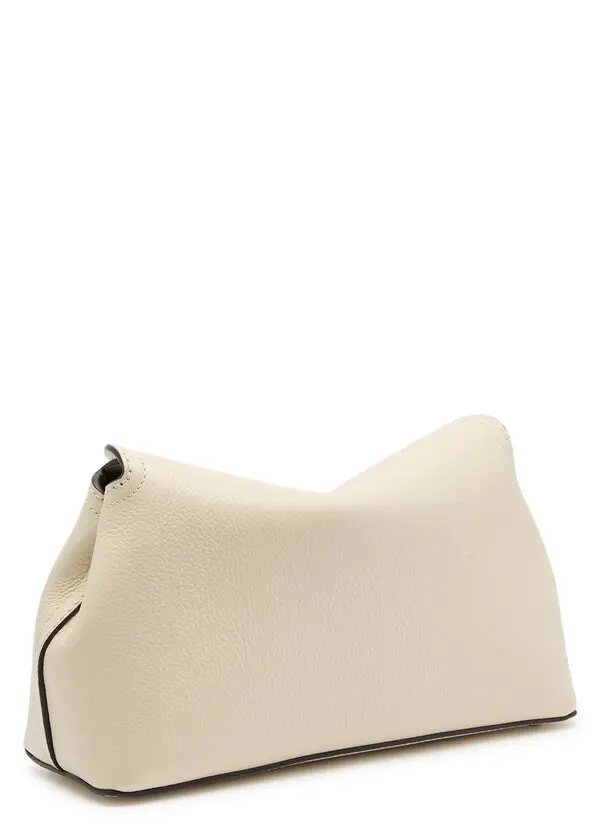 TOTÊME T-lock Grained Leather Clutch - White