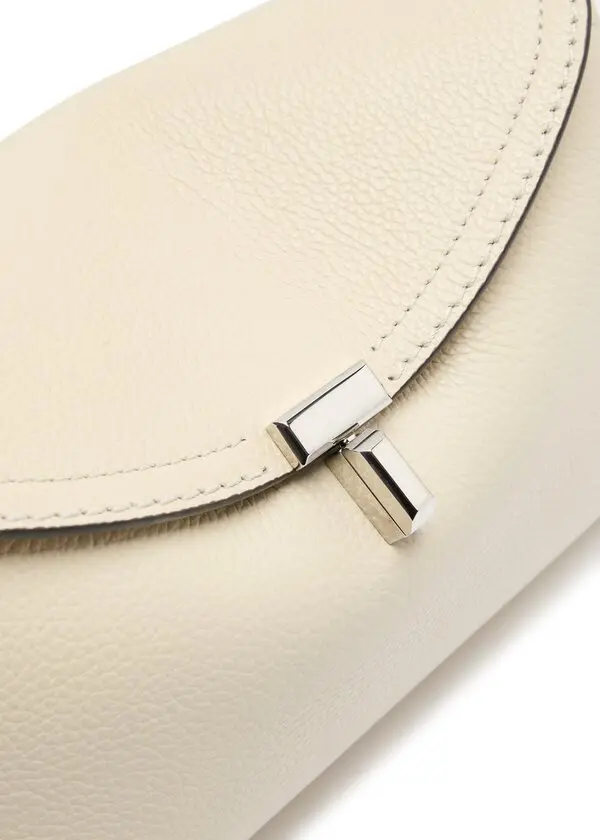 TOTÊME T-lock Grained Leather Clutch - White
