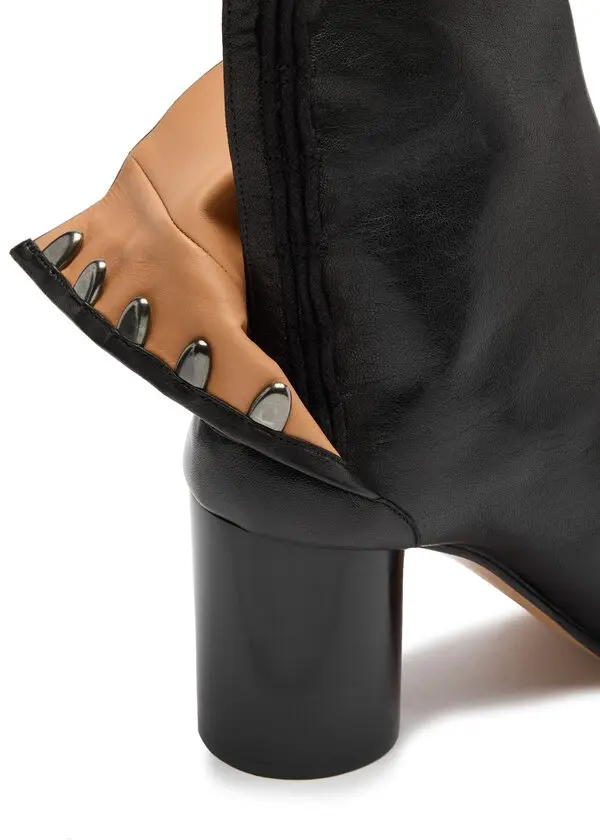 MAISON MARGIELA Tabi 80 Leather Ankle Boots - Black