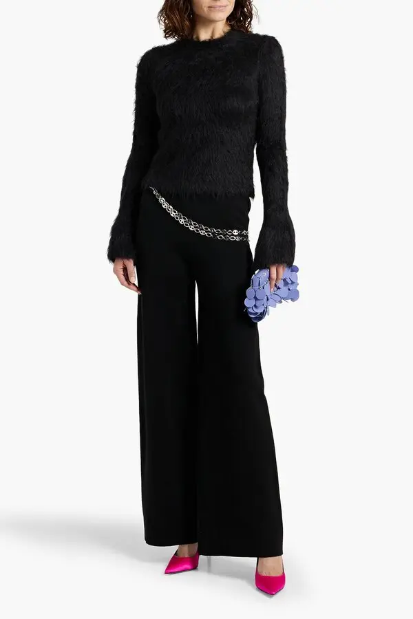 Rabanne Chainembellished Merino Woolblend Wideleg Pants
