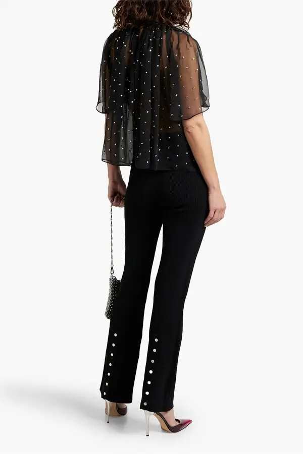 Rabanne Wool-blend Bootcut Pants - Black