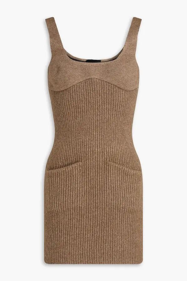 Alexander Wang Mélange Ribbed-knit Mini Dress