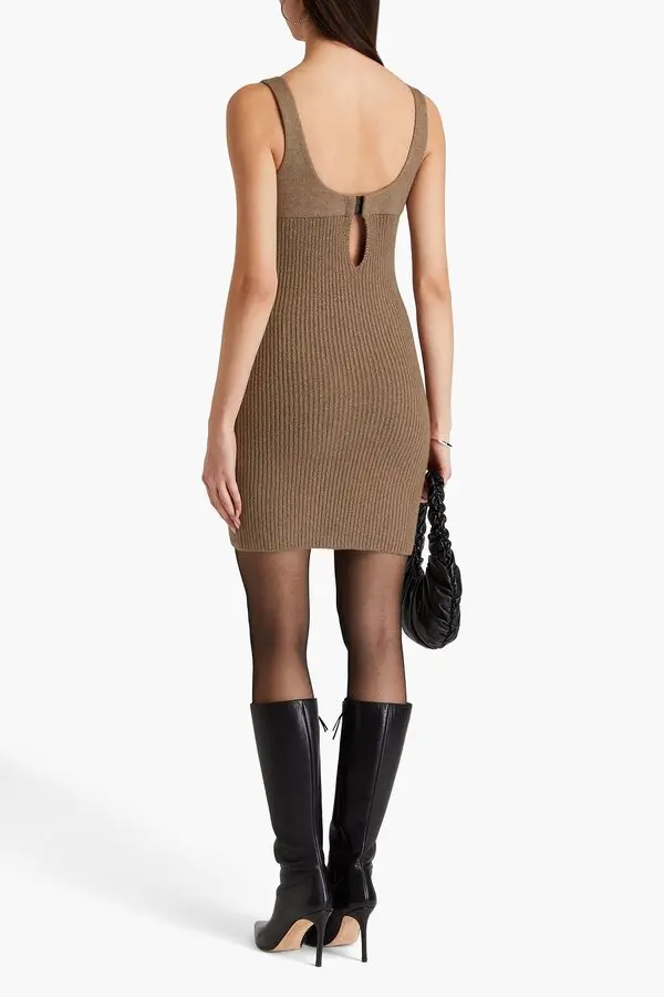 Alexander Wang Mélange Ribbed-knit Mini Dress
