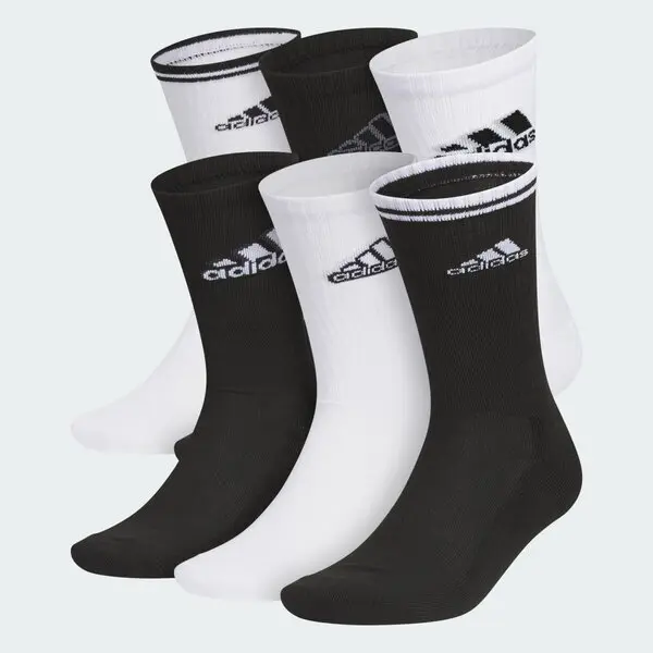 Adidas Athletic Cushioned Mixed 2.0 Crew Socks 6-pack - White / Black