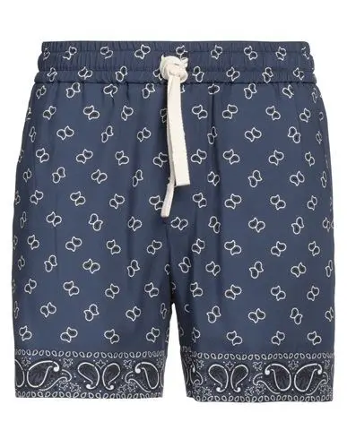 Palm Angels Twill Paisley Print Casual Shorts - Navy