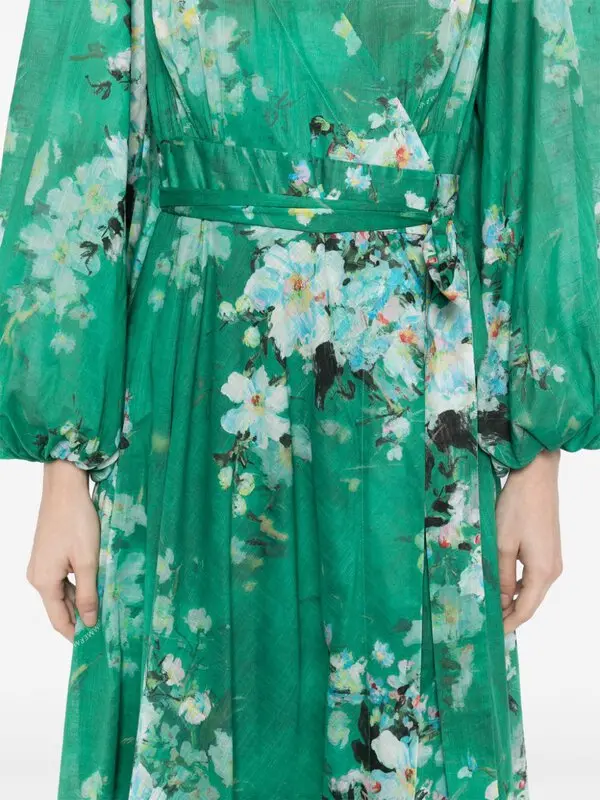 Zimmermann Everley Wrap Dress - Green | Editorialist