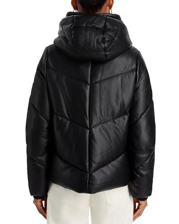 Andrew Marc Faux Leather Puffer Jacket