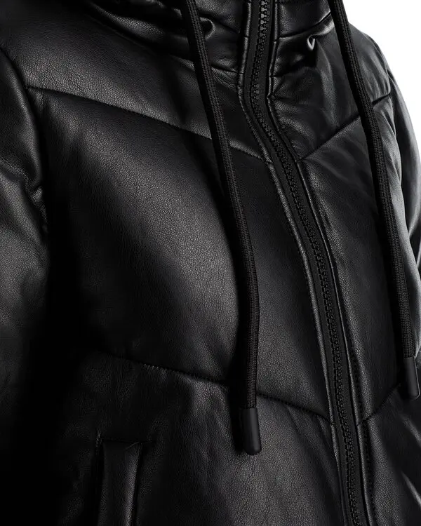 Andrew Marc Faux Leather Puffer Jacket