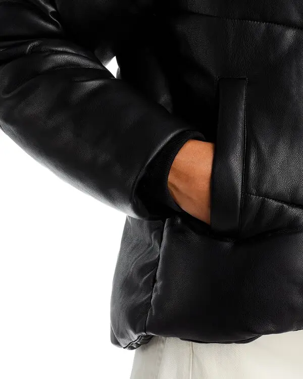 Andrew Marc Faux Leather Puffer Jacket